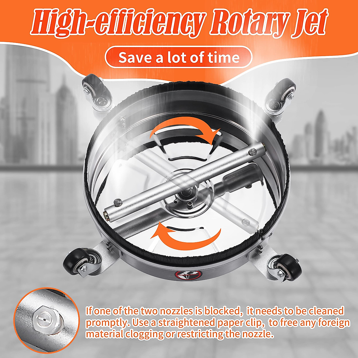 M MINGLE 14'' Pressure Washer Surface Cleaner Attachment, Washer Wand Extension, Replacement Lance