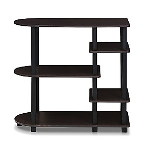 Furinno Turn-S-Tube Round Corner Storage Shelf, Espresso