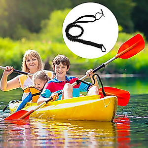 1 Pcs Paddle Satefy Leash Kayak and 1 Pcs Paddle Holder Clips, Safety Canoeing Fishing Rod Holder and Deck Mounted Universal Kayak Paddle Clip, Fishing Net Clips with Anti-Slip Design