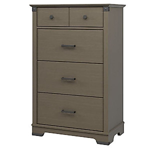 Child Craft Redmond 4-Piece Baby Nursery Set with 4-in-1 Convertible Crib, Changing Table Dresser, and Chest, Dapper Gray