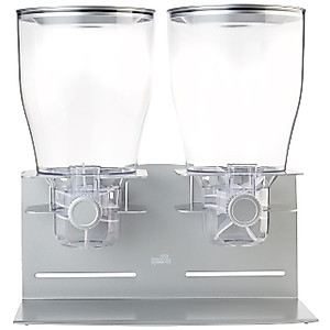Zevro Commercial Plus Dry Food Dispenser, Dual Control, Stainless Steel, Silver/Chrome