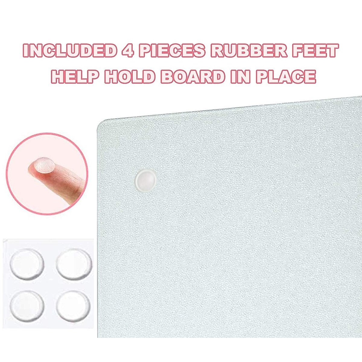 Tempered Glass Cutting Board Mint green Mid Century Modern repeatable seamless Tableware Kitchen Decorative Cutting Board with Non-slip Legs, Serving Board, Large Size, 15" x 11"