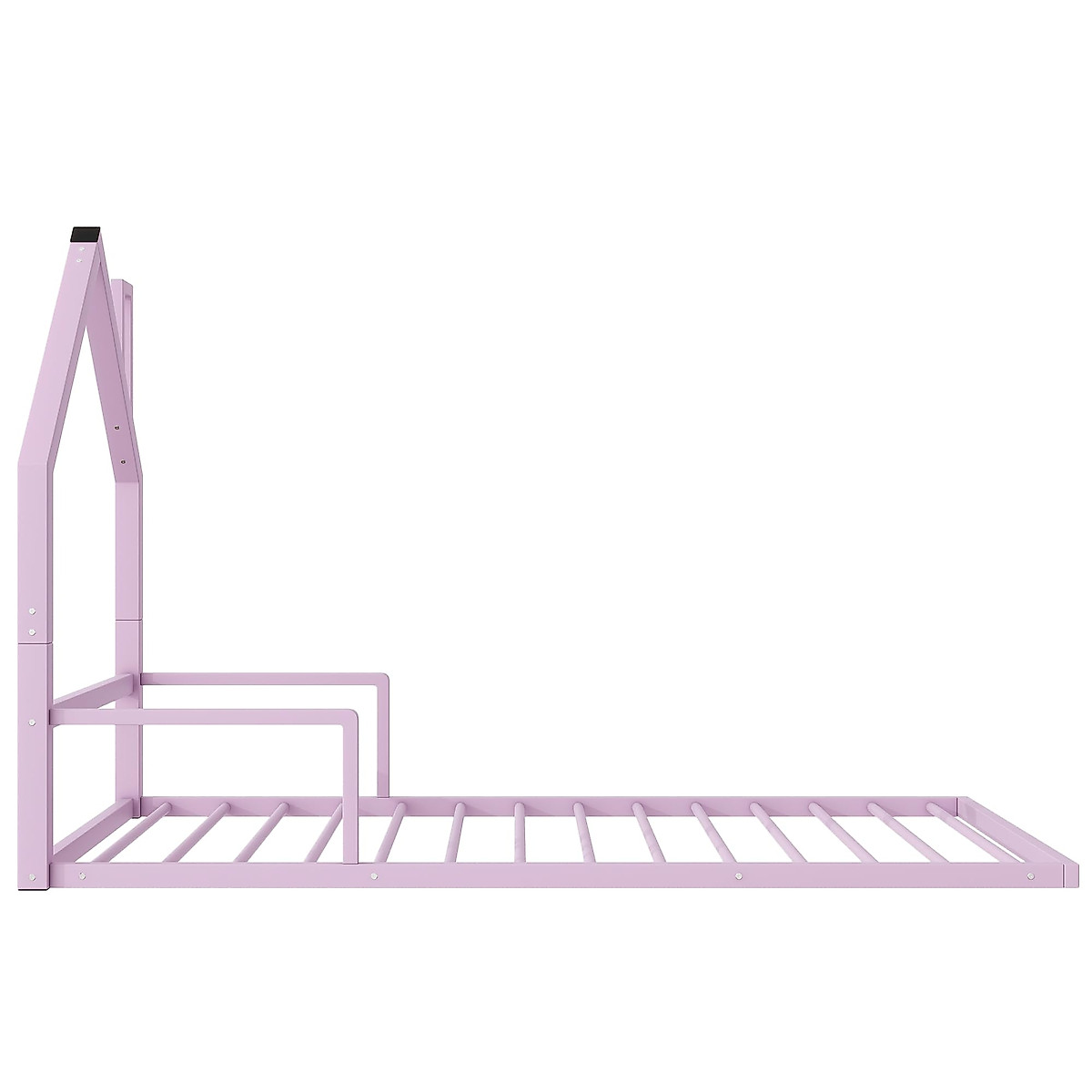 LostCat Twin Size Floor Bed Frame, Metal Montessori Floor Bed Frame for Kids Girls Boys, Twin Montessori Floor Bed with Slat Support, No Box Spring Needed, Pink