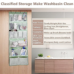 KANCNT 18 Pocket Over the Door Shoes Organizers, Hanging Storage Rack, Closet Hang Holder Rack with 4 Metal Hooks to Organize Shoes Toys Hat Underwear Socks in Entryway,Bathroom,Pantry