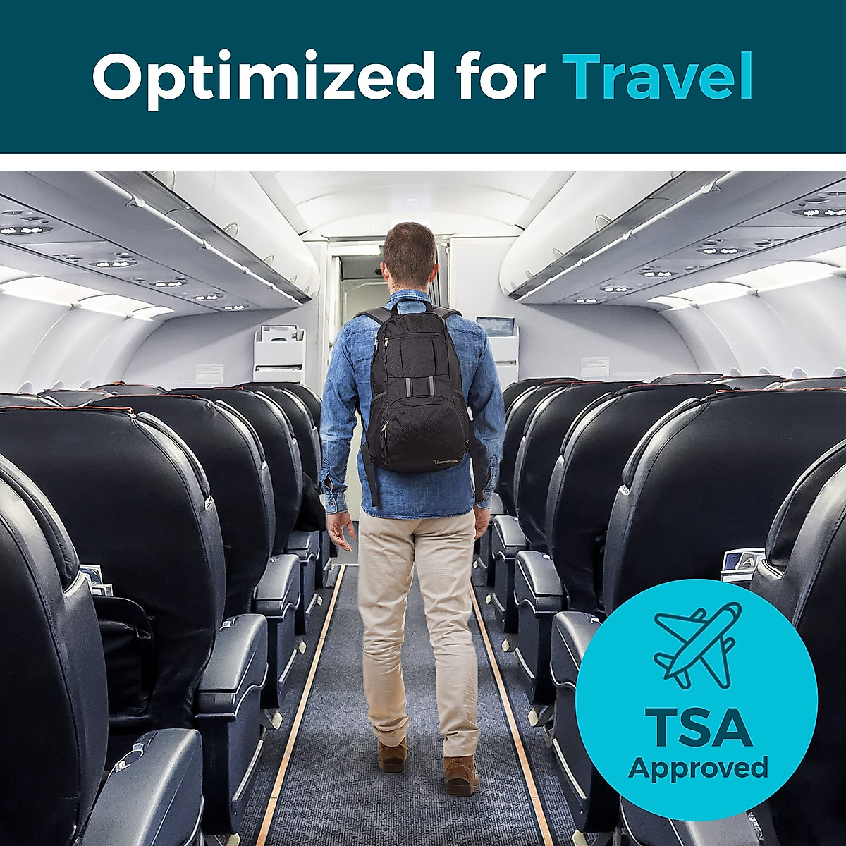 Travsessed 3 in 1 Travel Backpack, w/ Built In Anti-Theft RFID Passport Holder, Travel Wallet & Phone Pouch, Airline / Flight Approved Carry on Backpack, Packable Daypack for Men/Women Black