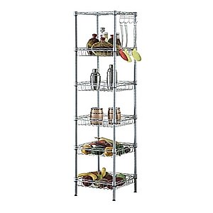 Ynredee 6 Tier Shelving Storage Unit Storage Rack,Adjustable Heavy Duty Metal Shelf Wire Storage Rack for Home Office Garage Kitchen Bathroom Organization