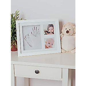 WavHello Baby Handprint & Footprint Frame Kit, Clay Casting & Photo Memory Keepsake Frame, Baby Registry Gift & Baby Shower, Baby Boy Gift & Baby Girl Gift - First Impressions