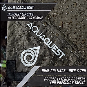 AquaQuest Defender Camping Tarp - Heavy Duty Tent Shelter or Rain Fly - Waterproof Camping Essentials for Hiking, Bushcraft & Hammock, 10 x 10 ft, Olive Drab