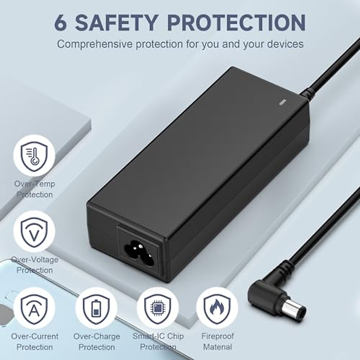 19V AC DC Adapter Charger for LG Electronics 19" 20" 22" 23" 24" 27" 32" Monitor 24LJ4540 24M47H-P 24MP55HQ; DA-48F19 DA-65G19 ADS-40FSG-19 DA-65F19 PS236V IPS236-PN E2750VR-SN Power Supply Cord