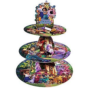 Encanto Birthday Party Decorations Supplies for Kids Girls 3-Tier Cupcake Stand Holder Cupcake Decorations Round Serving Tray Stand Dessert Tower Encanto Party Decor