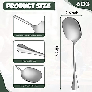 Layhit 42 Pcs Serving Spoons Stainless Steel Bulk Highly Polished 8 Inches Large Serving Utensils of Spoons Solid Dishwasher Safe Serving Spoons for Buffet Catering Salads Pasta Soup Home Parties