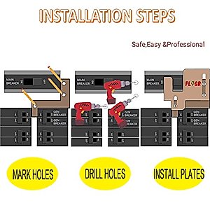 Generator Interlock Kit Compatible with Eaton Cutler Hammer Generator BR and CH Series 150 or 200 Amp Panel, 1 1/4–1 7/16" Spacing Between Main Breaker and Generator Circuit Breakers