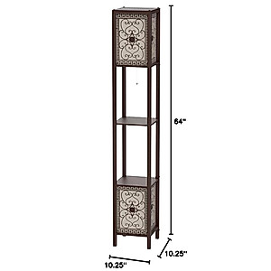 Artiva USA Infinity Heart Shelf Floor Lamp, Dark Walnut, 64"" h