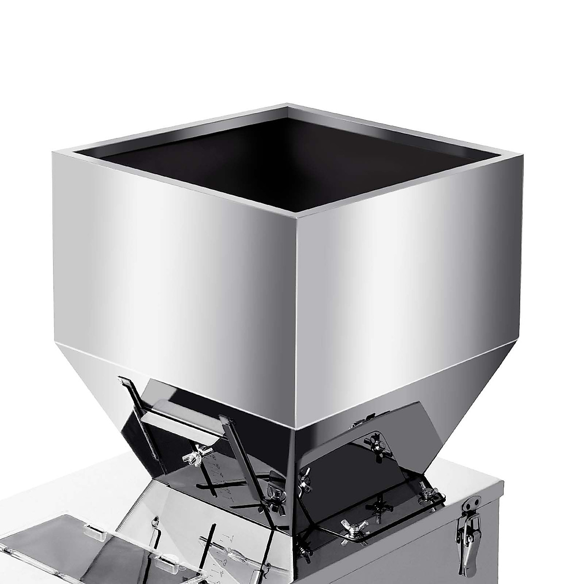 Particle Filling Machine, 10-999g Automatic Particle Weighing Filler Depenser, Intelligent Bottle Bag Pouch Split Quantitative Packing Filler with Foot Pedal for Tea Seeds Grains Flour Beans Glitter