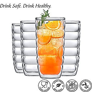 Amazing Abby - Arctic - 24-Ounce Insulated Plastic Tumblers (Set of 4), Double-Wall Plastic Drinking Glasses, All-Clear High-Balls, Reusable Plastic Cups, BPA-Free, Shatter-Proof, Dishwasher-Safe