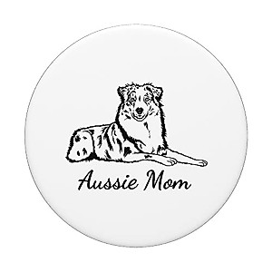 Aussie Mom Australian Shepherd Dog Mom PopSockets Swappable PopGrip