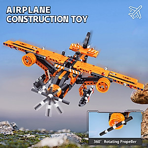 AoHu STEM Toys Building Sets for Boys 8-14, 3 in 1 Dump Truck/Transport Truck/Airplane Construction Engineering Kit STEM Projects for Kids Ages 6 7 8 9 10 11 12, Toys & Gifts for Boys Girls(361Pcs)