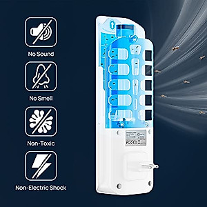 Meilen Bug Zapper, Fruit Fly Traps for Indoors - Silent Mosquito Killer for Home & Office, 375 Sq.ft Coverage Flying Insect Trap for Gnats, Aedes & Other Insects, 3 Glue Cards Included