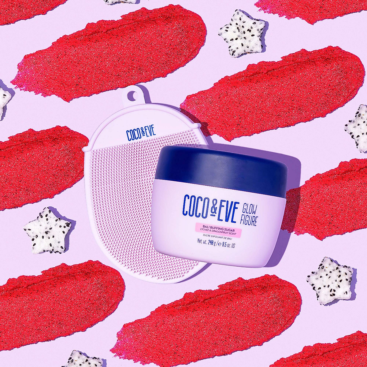 Coco and Eve Glow Figure Bali Buffing Sugar - Exfoliating Body Scrub for Women | Coconut Sugar Scrub (8.5 oz)