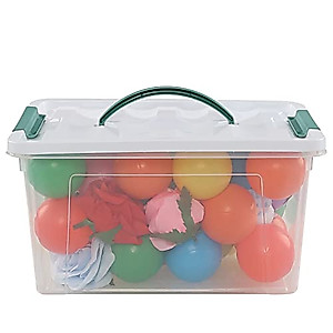 Ggbin 6-Pack 14 Quart Latching Box with Handle, Clear Plastic Storage Bin