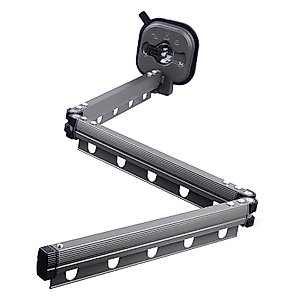 Yctze Wall Mounted Clothes Drying Rack, Retractable Laundry Drying Rack Space Saving Laundry Hanger Dryer Rack with Suction Cup for Bedroom Balcony Bathroom, Gray (Tri Fold