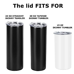 Wzaytia 2 Pack Replacement Lid for Skinny Tumblers 15 Oz 20 Oz, Fits for 2.7 Inch Inner Diameter, BPA Free Skinny Tumbler Lids
