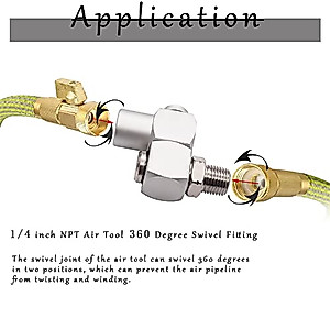 Ruibapa 4PCS 1/4Inch NPT Air Tool 360 Degree Swivel Fitting Portable Air Tool Adapter,Air Hose Connector P-020