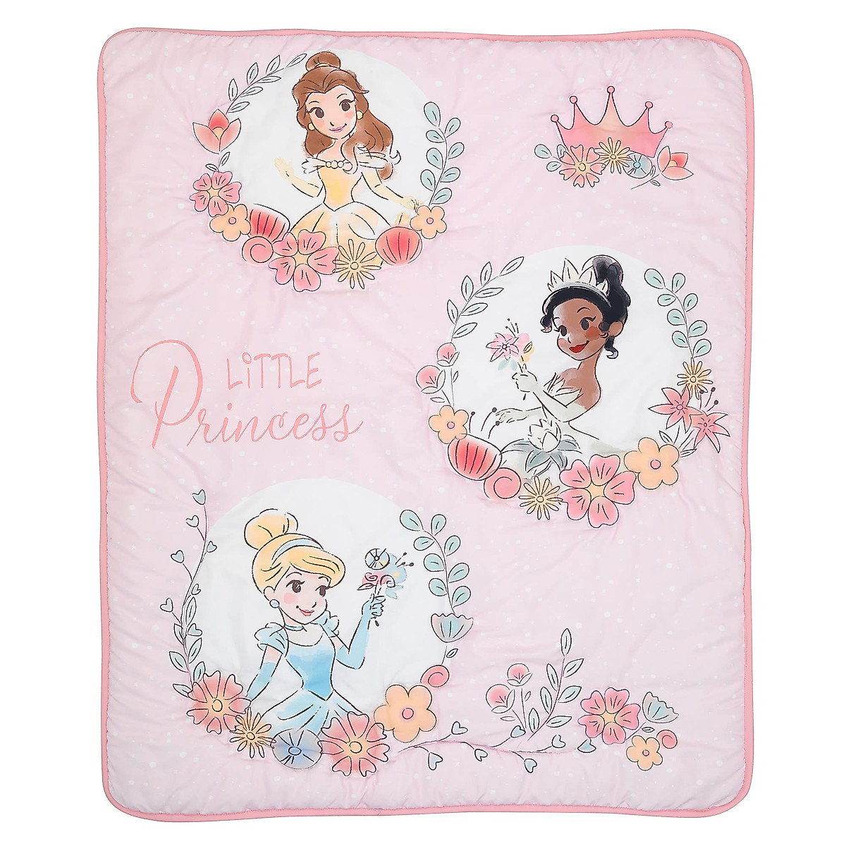 Lambs & Ivy (LAMCR) Disney Princesses Nursery Baby Crib Bedding Set, Pink, 3 Count
