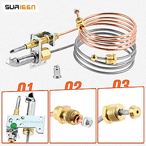 SURIEEN Natural Gas and LP Pilot Burner Assembly, Replacement for Model HPC-102-36 (102 Pilot Burner Assembly NG with LP), Compatible with Rebertshaw 36" Leads for Natural Gas and LP (102)