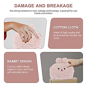 Rabbit Coin Purse Small Plush Purse Zipper Money Wallet Stuffed Handbag for Girls Women Birthday Easter Christmas Party Pink