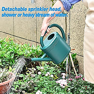 Watering Can 1 Gallon for Indoor Plants, Garden Watering Cans Outdoor Plant House Flower, Gallon Watering Can Large Long Spout with Sprinkler Head (Blue)