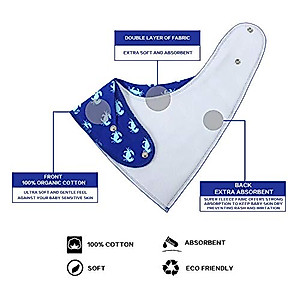 PandaEar Baby Bandana Drool Bibs 8 Pack for Drooling and Teething, Super Absorbent Hypoallergenic, Neutral Color for Boys & Girls