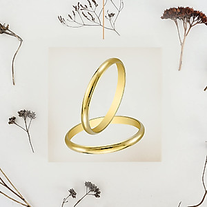 EVERNOIR Luxurious 14K Gold Band Ring for Women, Tarnish-Free and Non-Fading, Ideal for Wedding, Stackable Style - Size 7