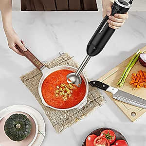 Bonsenkitchen Handheld Blender, Electric Hand Blender 12-Speed with Turbo Mode, Immersion Hand Held Blender Stick with Stainless Steel Blades for Soup, Smoothie, Puree, Baby Food