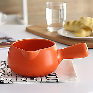 Luxshiny 700ml Delicate Soup Pan Noodle Pot Exquisite Ceramics Soup Pot Cooking Heating Milk Dishwasher Safe
