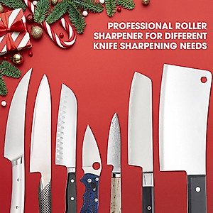 imarku Rolling Knife Sharpener Tool, Knife Sharpening with 2 Diamond Disc, Professional Knife Sharpener Kit with 4 Magnetic Angle Offer 12/13/15/20° for WÜSTHOF,ZWILLING,Global, Shun Pocket Knife, Etc