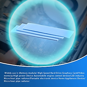 Outus 30 Pieces 2.6 x 0.8 Inch Silicone Thermal Pad Reusable Thermal Conductive Silicone Pad Each Thick for Gpu Heatsink CPU Chip Heat Conduction or LED Heat Conduction (Light Blue)