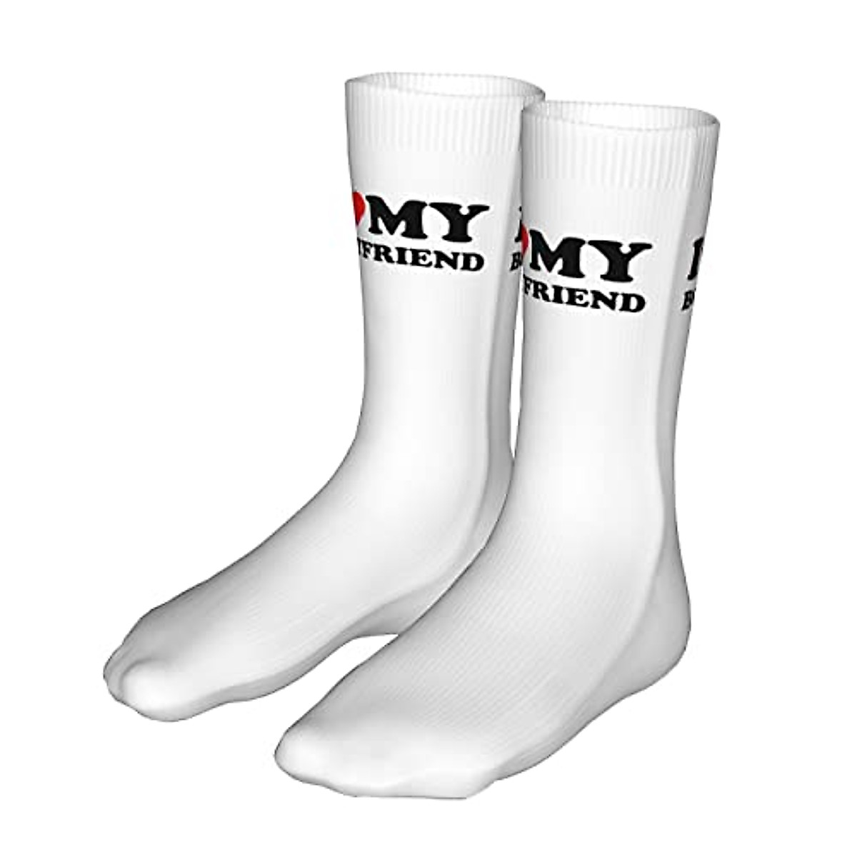 I Love My Hot Boyfriend 1 Socks Funny Socks Casual Crew Socks Compression Running Sock Moisture Wicking Novelty Christmas Gifts