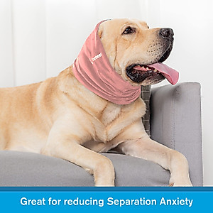 Dog Hoodie, Soft Snoods for Dogs, Breathable Dog Head Wrap Ear Cover for Anxiety Relief and Calming, Ear Wraps for Dogs Reduce Anxiety (Pink, M)