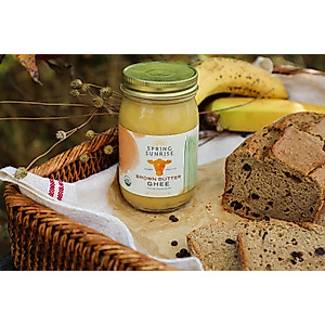 Spring Sunrise Brown Butter Ghee - Grass Fed Butter - Ghee Butter Organic Grass Fed - Ghee Clarified Butter - Ghee Butter - Ghee Organic - Grass Fed Ghee - Organic Ghee From Grass-fed Cows