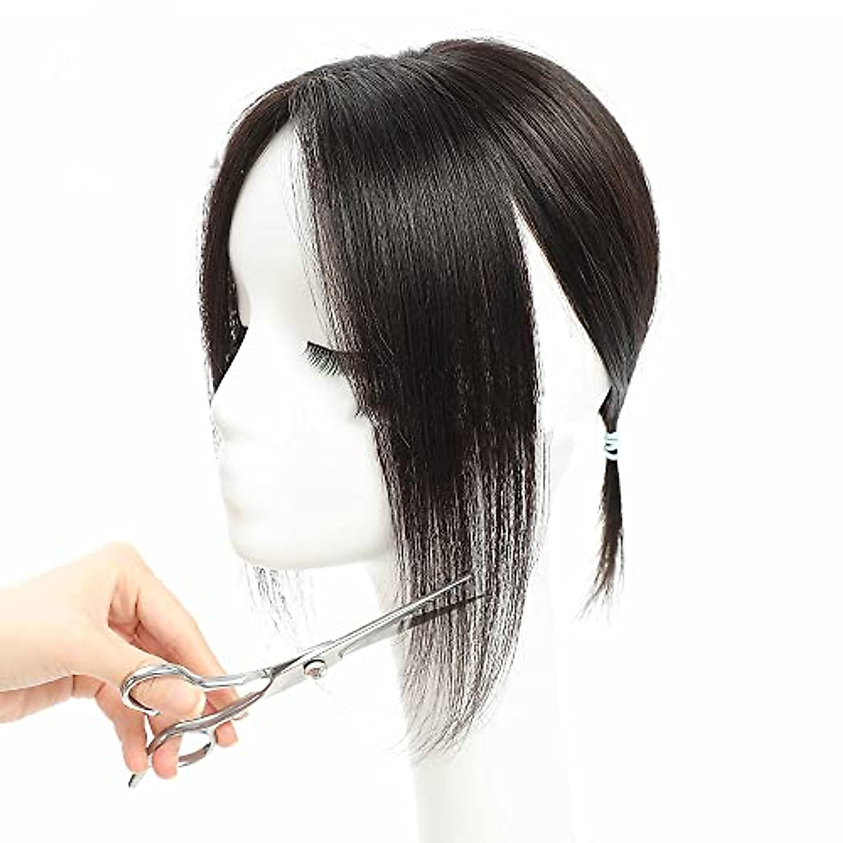 Aimeolyn 16 Inch Large Hair Base toppers for Women,Hair Toppers for women With Bangs 8x8inch,5 Clips Real Human Hair Toppers for thinng Hair