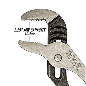 Channellock 440 Tongue and Groove Pliers | 12-Inch Straight Jaw Groove Joint Plier with Comfort Grips | 2.25-Inch Jaw Capacity | Laser Heat-Treated 90° Teeth| Forged High Carbon Steel | Made in USA, Black, Blue, Silver