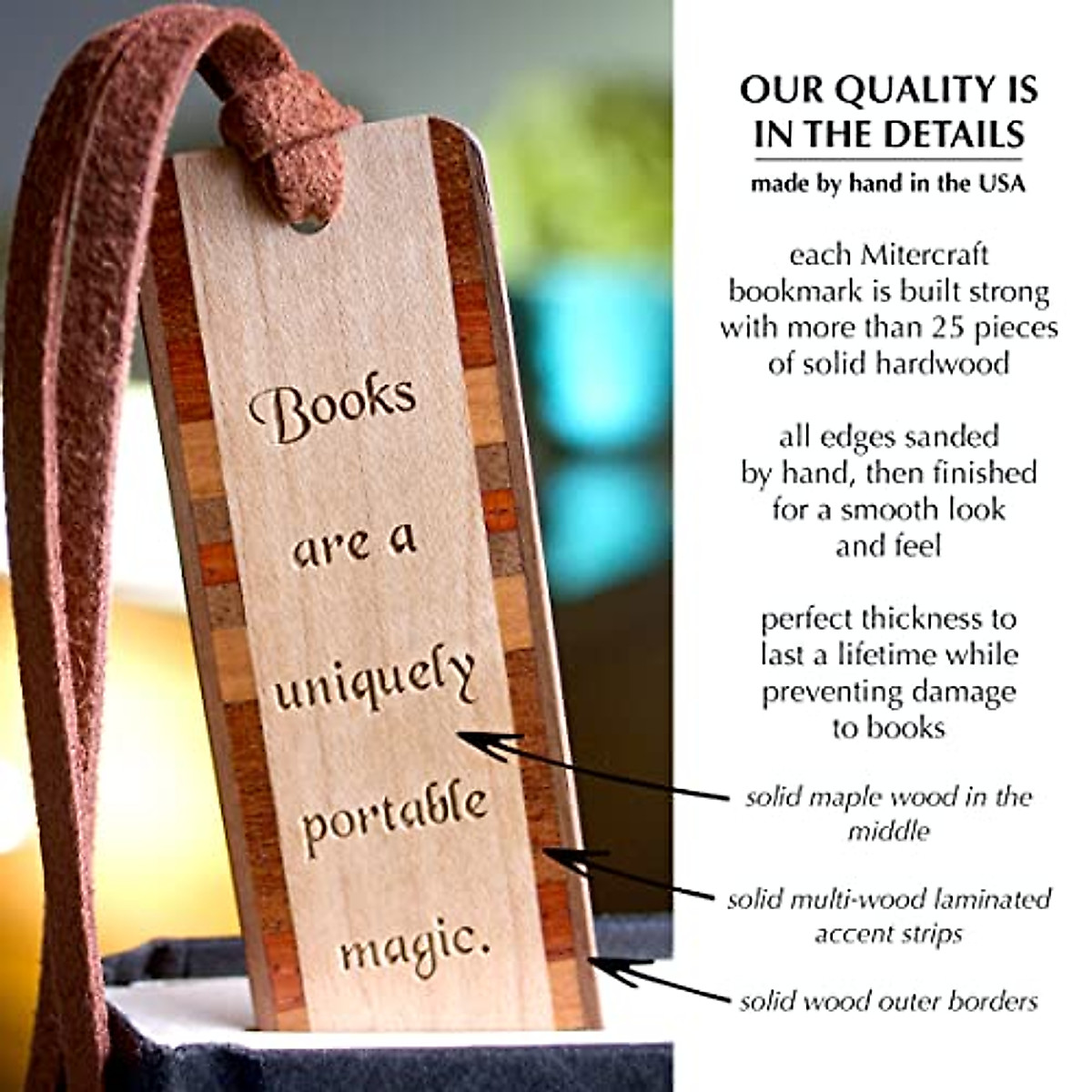 Stephen King Books Quote, Engraved Wooden Bookmark - Made in USA - Also Available with Personalization