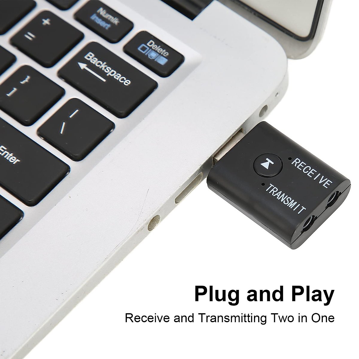Garsentx Bluetooth 5.0 USB Dongle Adapter for PC, 2 in 1 USB Bluetooth Transmitter Receiver Adapter Wireless Transfer, Dual Output USB/AUX, for Computer TV Speaker Headset