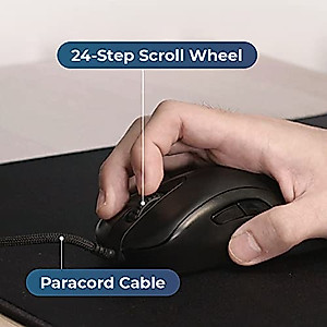 BenQ Zowie EC3-C Ergonomic Gaming Mouse | Professional Esports Performance | Lighter Weight | Driverless | Paracord Cable | 24-Step Scroll Wheel | Matte Black | Small Size