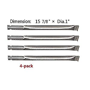 Hongso 15 7/8 Inch Grill Tube Burners Replacement for Charbroil 463268606 463268007 463268008 463248108 466268008 463248208 466248208 463261107 Grill, Stainless Steel, G413-5000-01, 4-Pack, SBE591