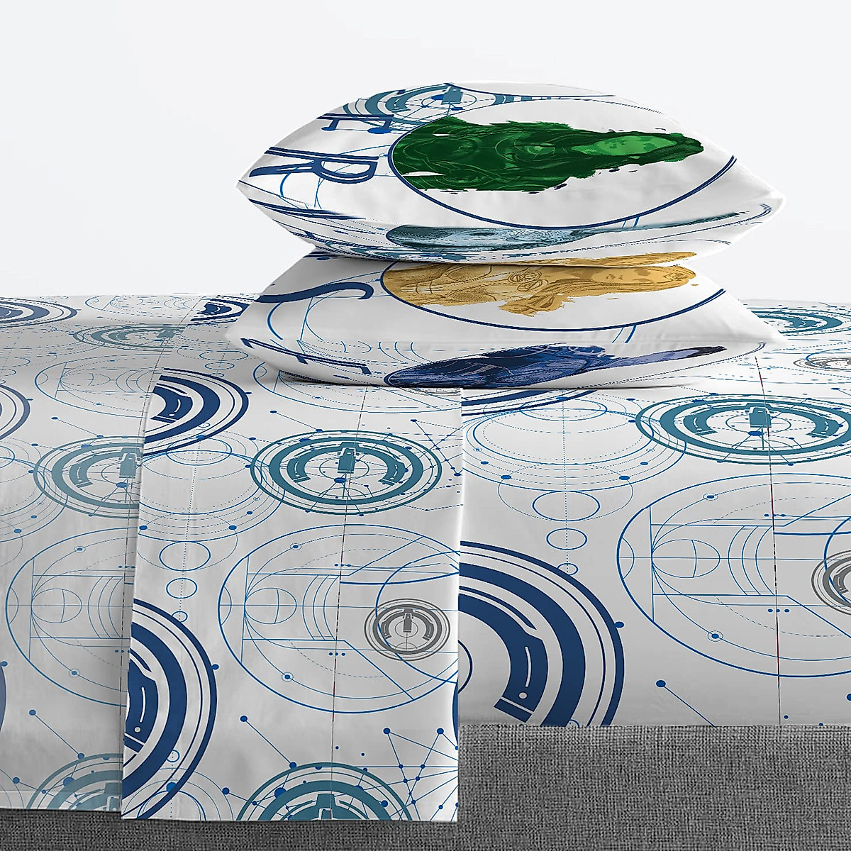 Jay Franco Marvel Eternals Space Force 7 Piece Queen Size Bed Set - Includes Comforter & Sheet Set Bedding - Super Soft Fade Resistant Microfiber (Official Marvel Product)