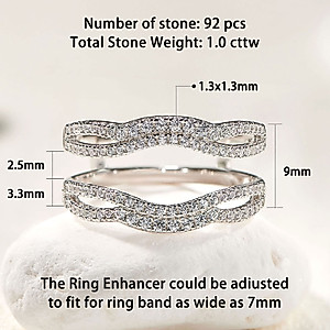 Newshe Jewellery Bridal Ring Enhancer for Engagement Rings AAAAA Cz Wedding Band for Women Eternity Ring Guard Size 8