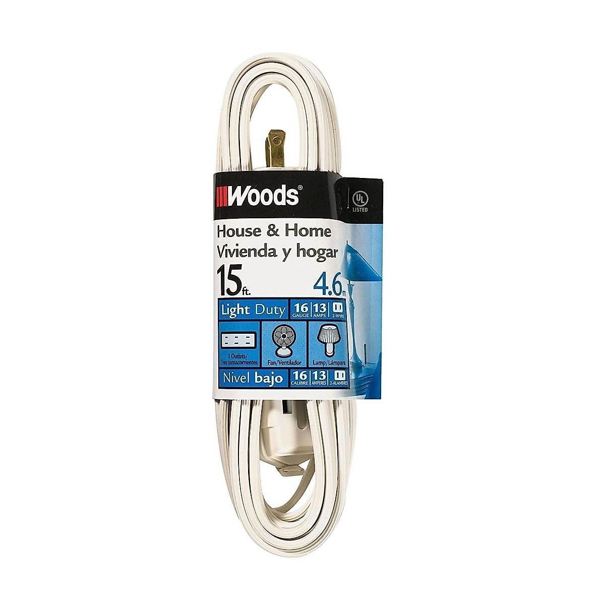 ALPHA BIDET JX2 Elongated Toilet Seat with Endless Warm Water, LED Light, Wireless Remote, Stainless Steel Nozzle, 3 Year Warranty and Woods 15-Foot Cube Extension Cord with Power Tap