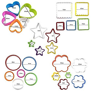 25 PCS Cookie Cutter Set Multi-size Sandwich Fondant Cake Fruit Vegetable Shapes Cutter Set